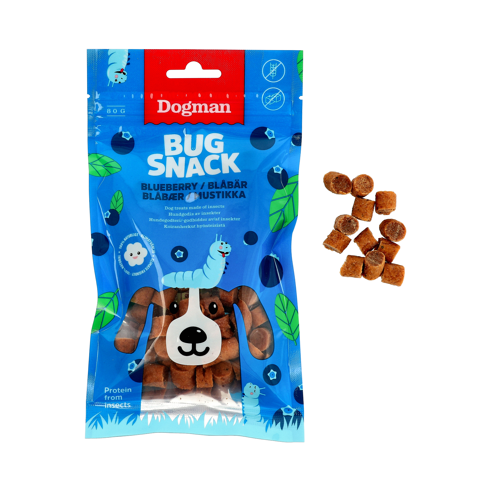 Osta Dogman Bug Snack mustikka koirallesi | Tinybuddy